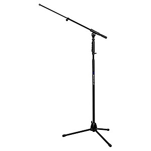 Rockville RVMIC3 Tripod Microphone Stand with Quick Release Hand Clutch & Boom, Black