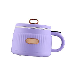 gazechimp Small Rice Cooker Electric Pot 110V 1.6L Electric Cooker Non-stick Pot Noodles Cooker for Travel Dormitory 1-2 Person Oatmeal, Violet