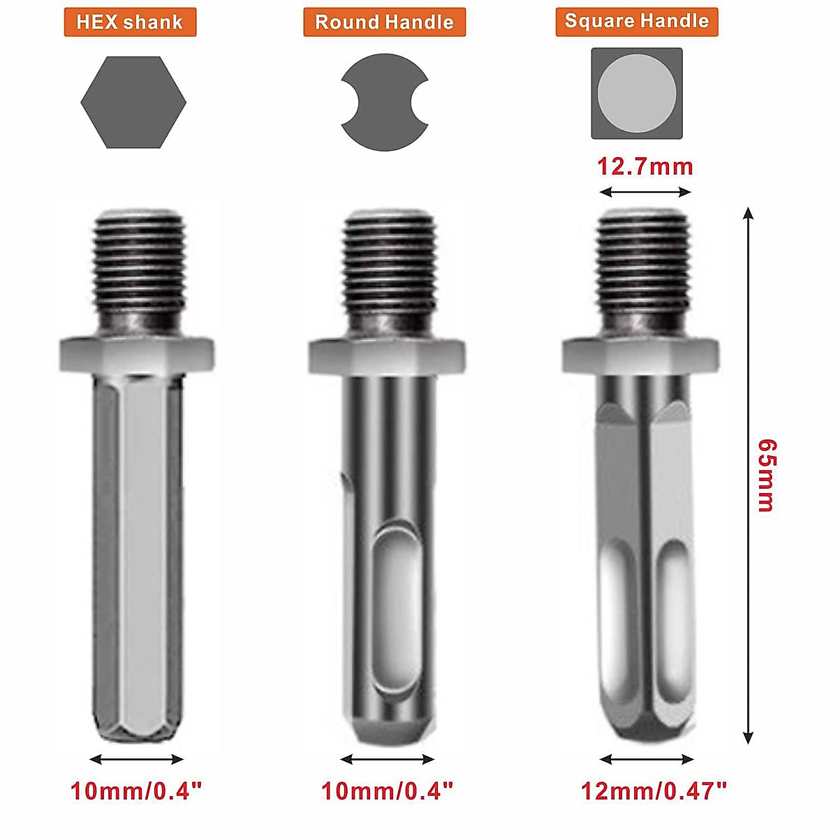 HLGQ 32 42 45 50mm Firewood Splitter Machine Drill Bit Wood Cone Punch Driver Square Round Hex Shank Drill Bit Split Tool,50mm