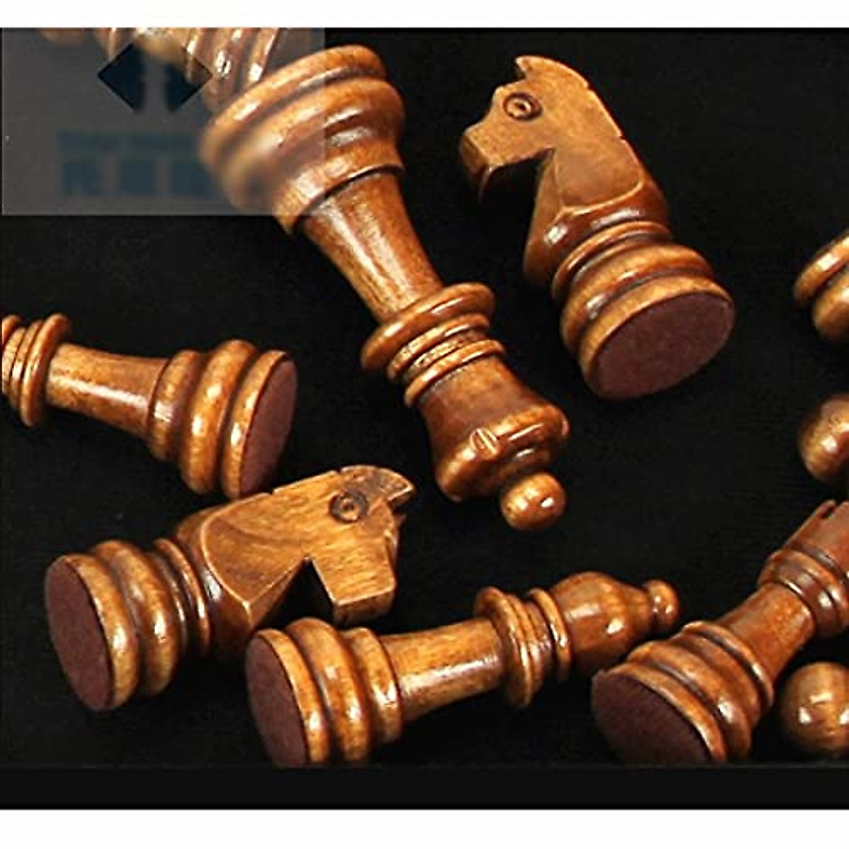 Chess Board Set Portable Travel Chess Game Set Beginner Chess Set with Roll Up PVC Leather Chess Board and Wood Chess Pieces Board Games