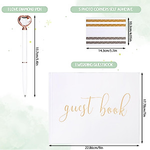 Prudiut Wedding Guest Book 7"x 9" Guest Book Wedding Reception, Guest Book for Bridal Shower Guest Book, Baby Shower Guestbook, Special Events, 112 Lined Pages Guestbook for Wedding