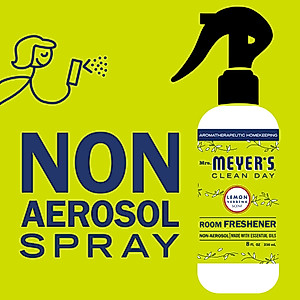 Mrs. Meyer's Room and Air Freshener Spray, Non-Aerosol Spray Bottle Infused with Essential Oils, Lemon Verbena, 8 fl. oz