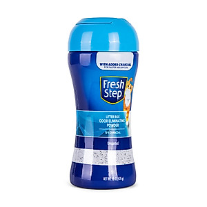 Fresh Step Cat Litter Box Odor Eliminating Powder with Charcoal, Unscented - Cat Odor Eliminator for Home, Odor Absorber Cat Litter & Housebreaking Supplies, 15 Ounce