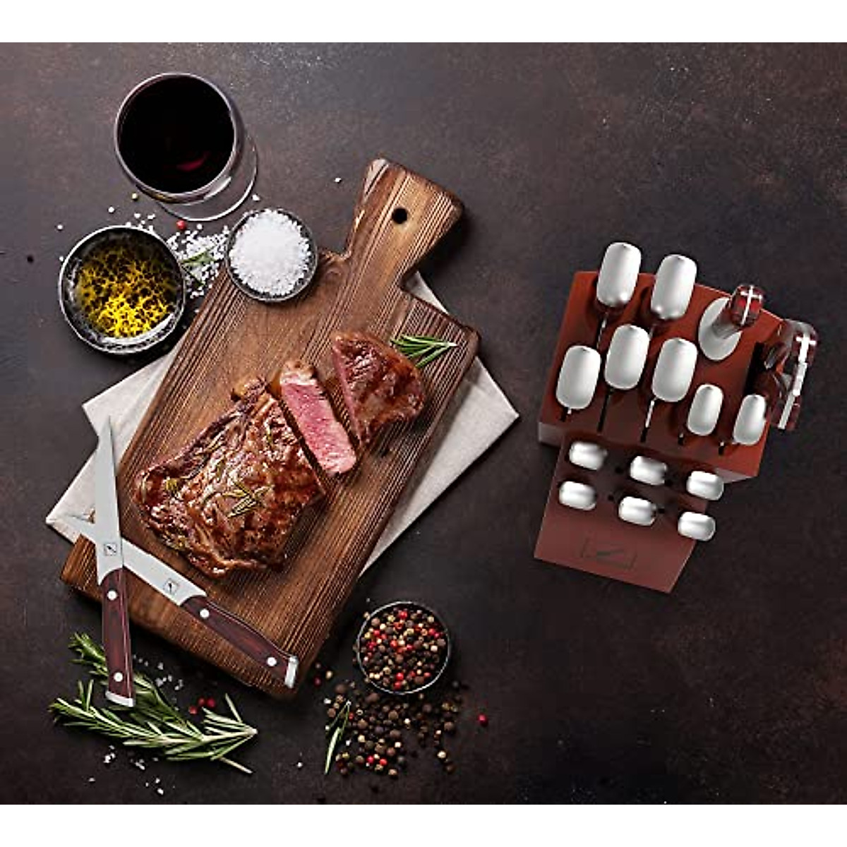 imarku Knife Set, 16-Piece Japanese Kitchen Knife Set, Ultra Sharp Chef Knife Set for Kitchen, High Carbon Stainless Steel Knife Block Set with Sharpener, Best Father's Day Gift