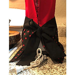 Blender Cover for OSTER. Kitchen design: Lady Bug/Black-Red Dots. Dress for blender-Ribbons to make your own adjustable bow.