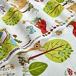Kaufman Forest Fellow Raccoons Wild, Fabric by the Yard