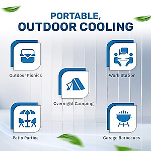 Portable Swamp Coolers - 5300 CFM MC61M Evaporative Air Cooler with 3-Speed Fan - Water Cooler Fan 1600 Sq. ft. Coverage High Velocity Outdoor Cooling Fan Swamp Cooler by Hessaire - Gray