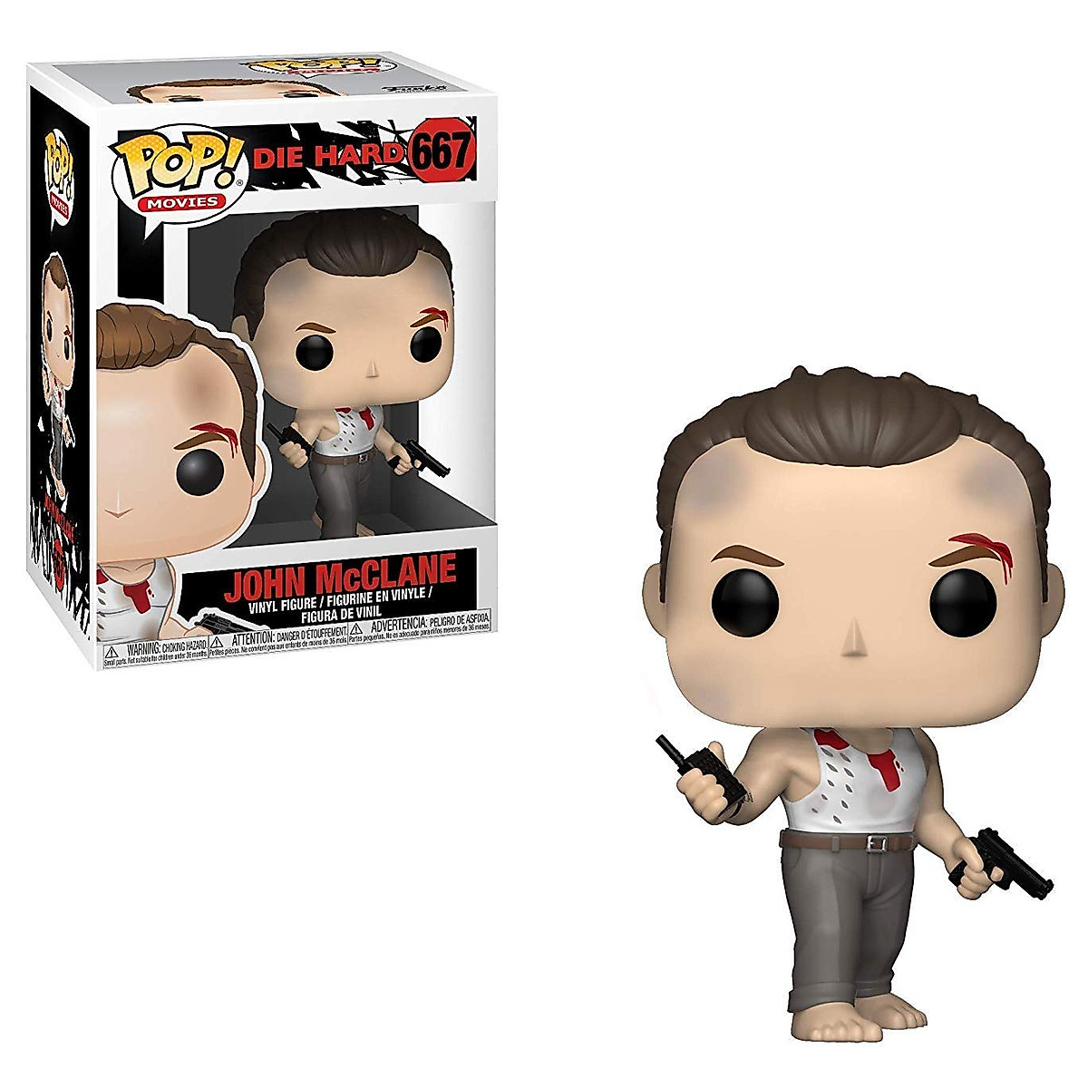 POP Die Hard - John McClane Funko Pop! Vinyl Figure (Bundled with Compatible Pop Box Protector Case), Multicolor, 3.75 inches