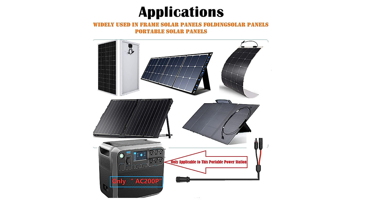 SolarEnz 2 Pin Connector for AC200P - 8Ft Durable Cable