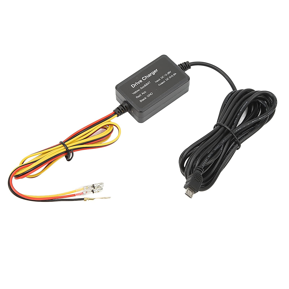 Cam Hardwire Kit, USB Cable Hardwire, Car Dashcam Hardwire, USB Adapter Overheating Protection for Mirror Cam GPS Navigator Radar Detector (MICRO)