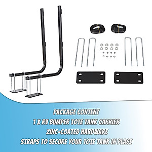 JMTAAT New RV Bumper Rack Mount Tote Tank Carrier Secure Tank in Place Compatible with 15, 21, 28, and 36 Gallons Rhino Tote Tank
