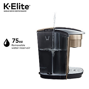 Keurig K-Elite Coffee Maker, Single Serve K-Cup Pod Coffee Brewer, Brushed Gold & 3-Month Brewer Maintenance Kit Includes Descaling Solution, Water Filter Cartridges & Rinse Pods, 7 Count