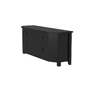 Walker Edison Maxwell Classic 2 Shelf Corner TV Stand for TVs up to 65 Inches, 58 Inch, Black