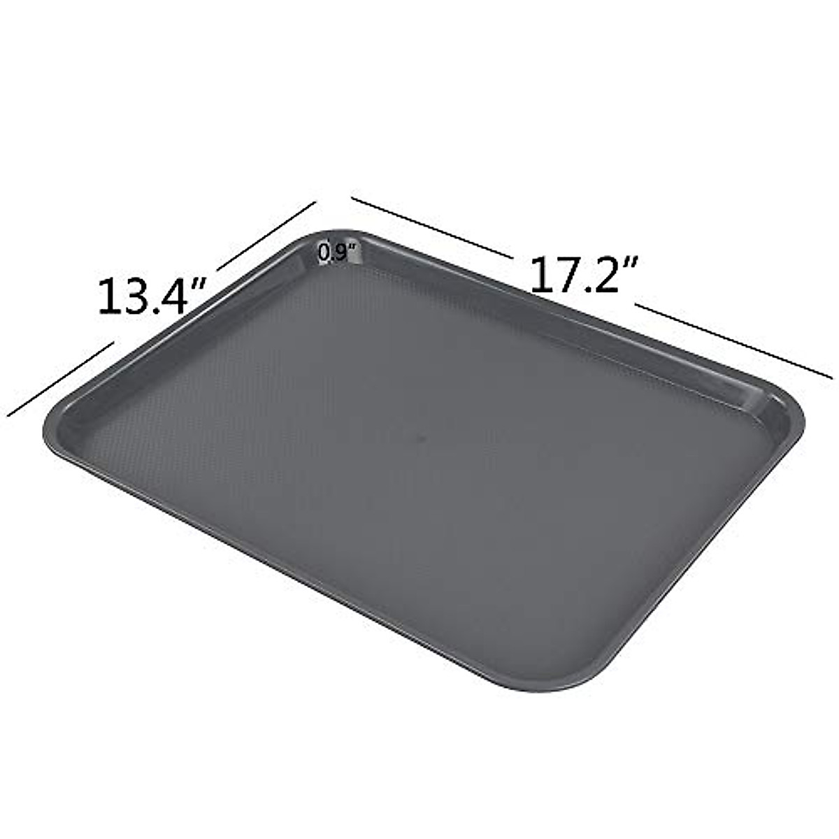 Wekioger Grey Plastic Serving Trays, 4 Packs Fast Food Trays