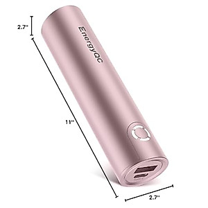EnergyQC Fast Charging Portable Charger 5000mAh,External Battery Power Bank with USB-C Input(Recharge Only), Battery Pack Compatible with iPhone,Samsung Galaxy,Airpods and More-Rose Gold
