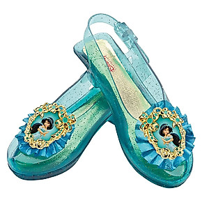 Disguise girls Disney Princess Alladin Jasmine Sparkle Shoes, Up to Size 6 Costume Shoes, One Color, Little Kid US