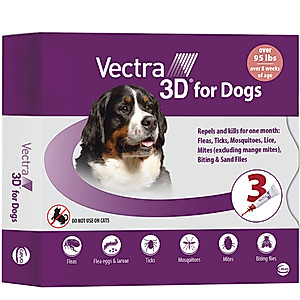Vectra 3D for Dogs Flea, Tick & Mosquito Treatment & Prevention for Extra Large Dogs (over 95 lbs) , 3 month supply