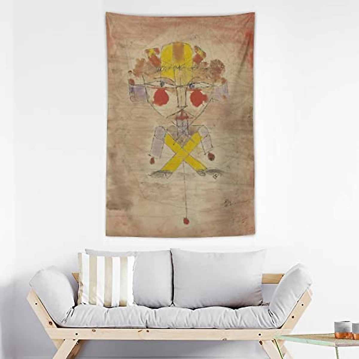 lingshi Paul Klee GUGG Jumping Jack Tapestry Polyester Wall Tapestry Art Picture Print Modern Family Bedroom Decor Tapestries 40"x60"