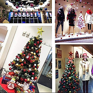 Christmas Ball Baubles Assorted Pendant Shatterproof Ball Ornament Set Seasonal Holiday Wedding Party Decorations(24 pcs, 4 cm) (Orange)