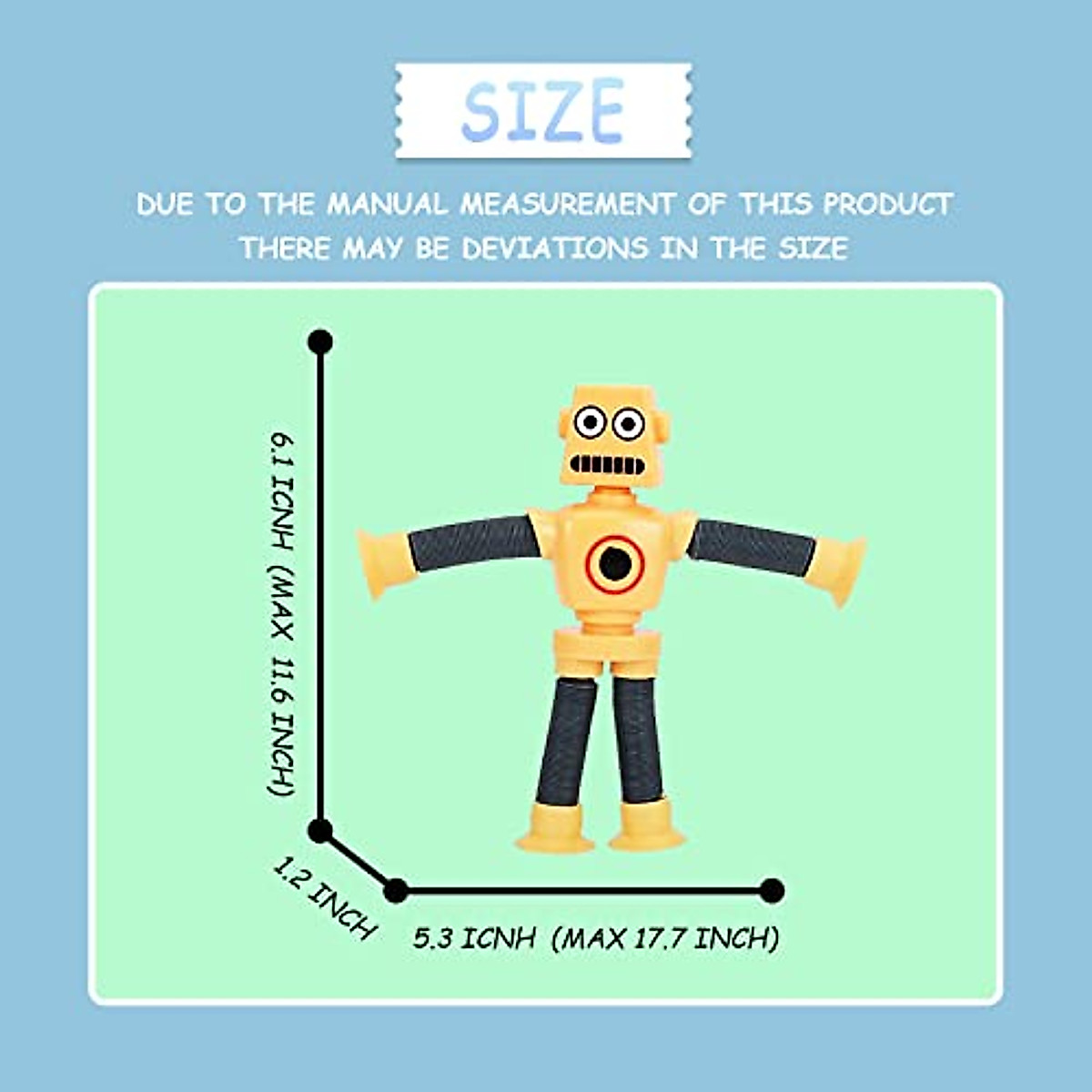 Pop Tubes Robot Toy-Fidget Toy for Boys & Girls,Stress Relief Ensory Toys for Autistic Children,Robot Fidget Toys,Party Favors for Kids 4-8（2Pcs）