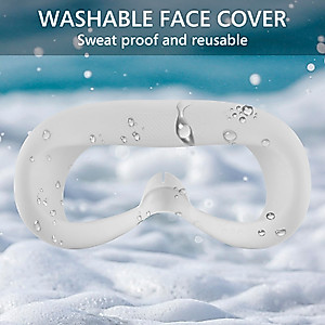 Geekria Sweat Proof Silicone Face Cover Pad Compatible with Pico Neo 3 with Protective Lens Cover Accessories, Replacement Accessories Fit for Pico Neo 3,Washable Lightproof Anti-Leakage (White)