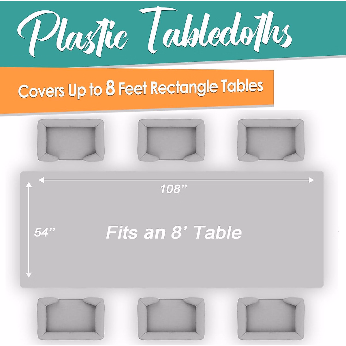 RCFFDL Deep Blue Plastic Tablecloth (2 Pack), 54 x 108 inch Dining Table Cover for Rectangle Table, Dark Blue Disposable Tablecloths for Decor Parties, Birthday, Bridal Shower, Wedding