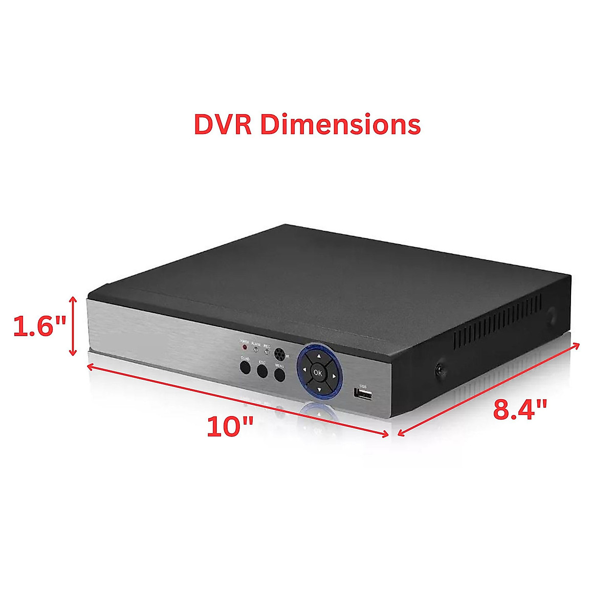 Evertech H.265 8 Channel Hybrid DVR Security Recorder with 2TB Hard Drive, Compatible with 720P, 1080P AHD/TVI/CVI/Analog Cameras