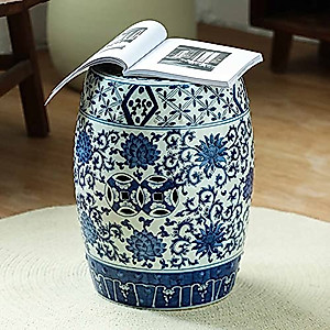 XARONF Ceramic Garden Pier, Tea Room Drum Stool, Dressing Stool, Neo-Classical Drum Pier, Shoe Changing Stool in The Hall.