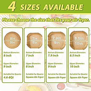 Air Fryer Disposable Paper Liner Square, 150Pcs 9 Inch Large Air Fryer Paper Liner, Non-stick Parchment Paper Pads Oil Resistant, Waterproof, Food Grade Baking Paper for Roasting Microwave