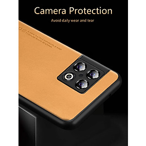 Puxssul for OnePlus 10 Pro 5G Case, Soft TPU Artificial Leather case,Extremely Light Ultra-Light Camera Protection Leather Cover Case for OnePlus 10 Pro 5G (Yellow)