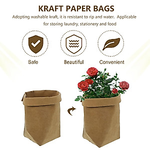 BESTOYARD 2pcs Bags for Planting Small Paper Bag Organizers Brown Paper for Leaves Refrigerator Containers Kraft Bags Plant Basket Paper Garden Ornament Container Decorations Washable