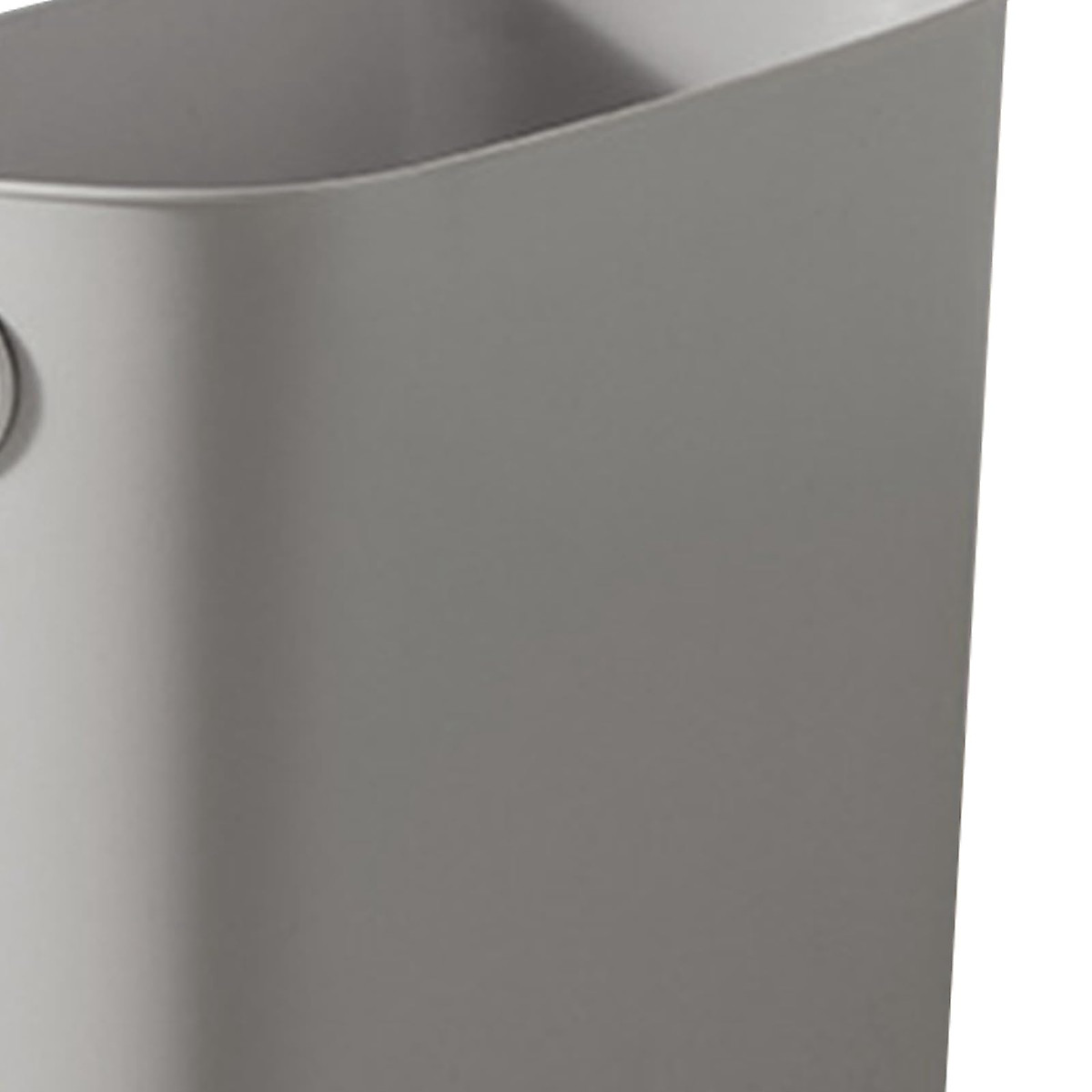 Keebgyy Small Trash Can, Plastic Small Trash Can, Slim Garbage Can, Plastic Waste Basket with Handles Container Bin for Narrow Spaces Bathroom, Bedroom, Kitchen, Office at Home(Warm Gray)