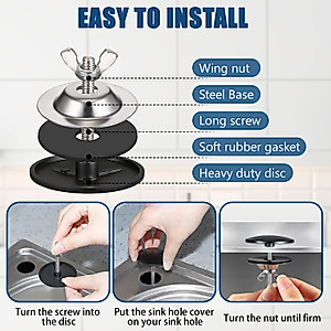 2 Inch Kitchen Sink Hole Cover Faucet Hole Cover Stainless Steel Kitchen Sink Tap Hole Plate Stopper Cover Blanking Metal Plug (Matte Black)