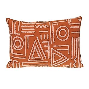 Parkland Collection Transitional Geometric Orange 14" x 20" Pillow