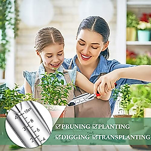 Gardening Shovel Set, Garden Hand Shovel Garden Trowel Transplant Trowel Aluminum Alloy Planting Tools with Rubber Handle for Gardening, Cultivating, Gardening, Planting Supplies (Red)