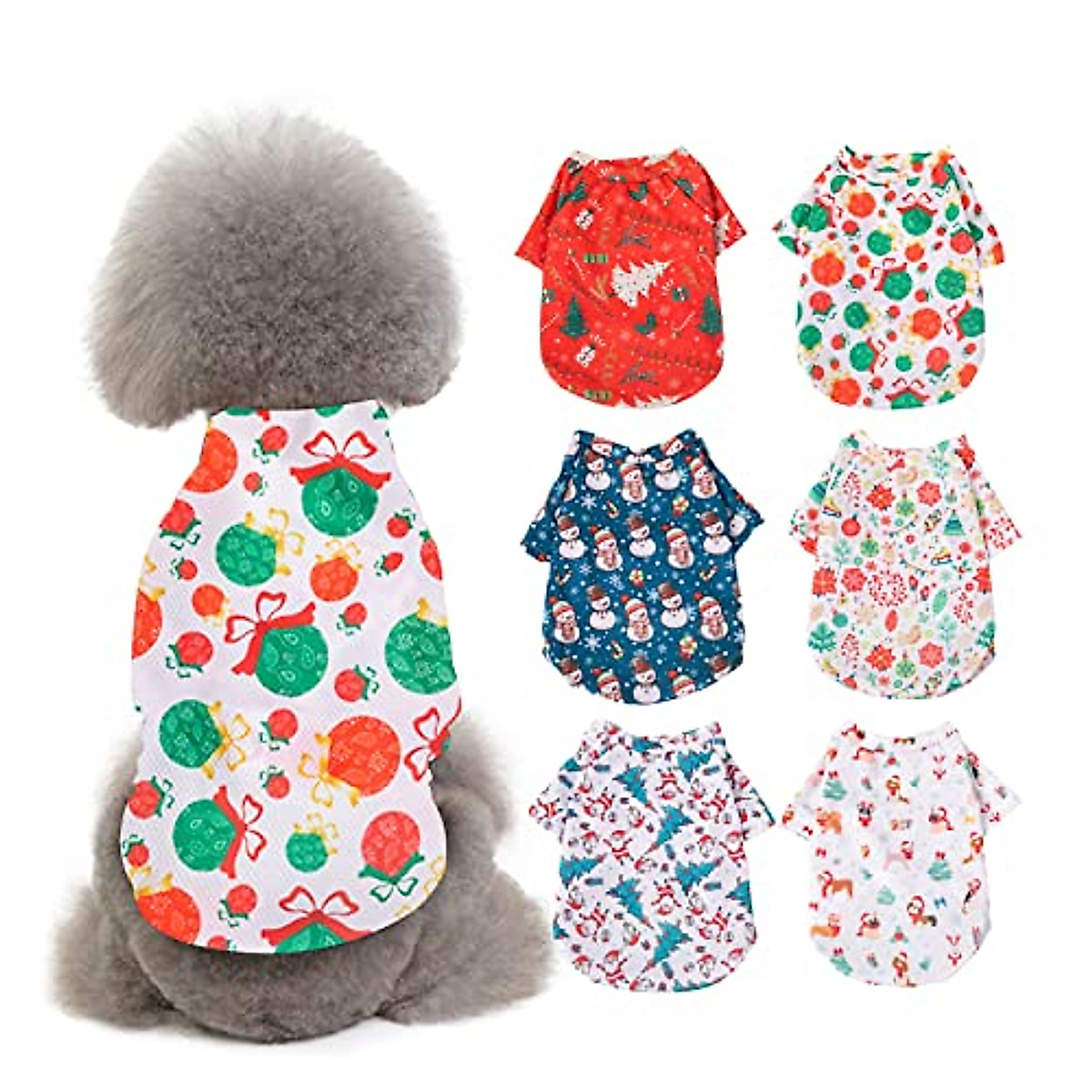 Hawaiian Style Dog Shirts, Colorful Puppy Sweatshirt, Breathable Pet Printed T-Shirts Clothes for Small Medium Large Boy Girl Doggie Cats 4 2XL