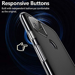 for Pixel 5 Case Clear Slim Thin Soft Skin Flexible TPU Scratch Resistant Silicone Gel Shockproof Protective Cases Cover for Google Pixel 5,Crystal Clear