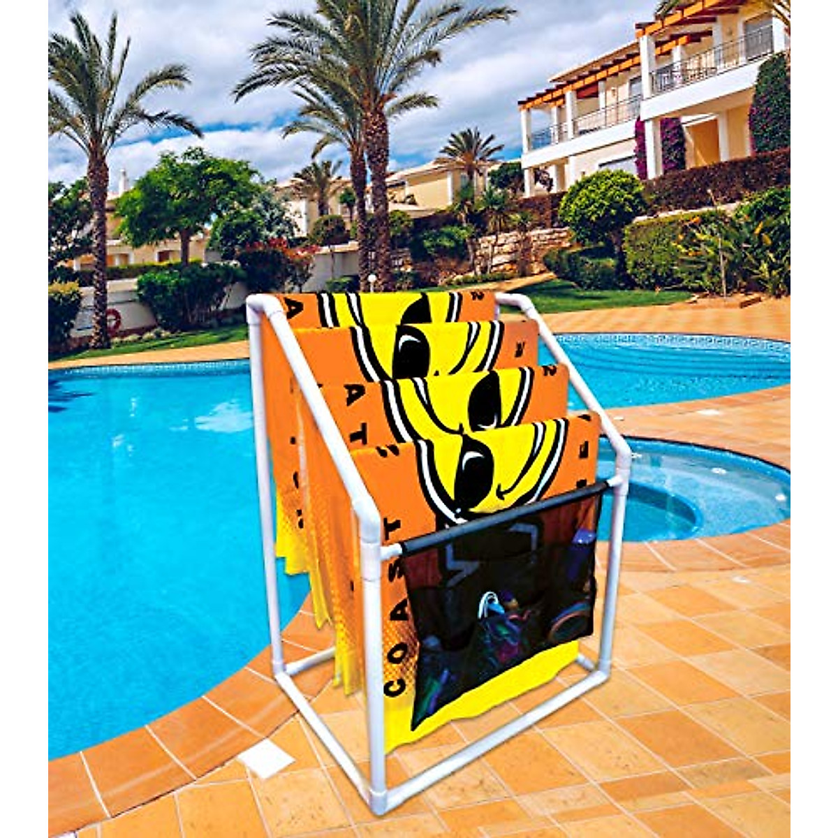 WOW World of Watersports Collapsible Towel Rack 50 x 37.5 x 23 Inches Rack with Graduated Rails and Accessory Bag| 20-5020