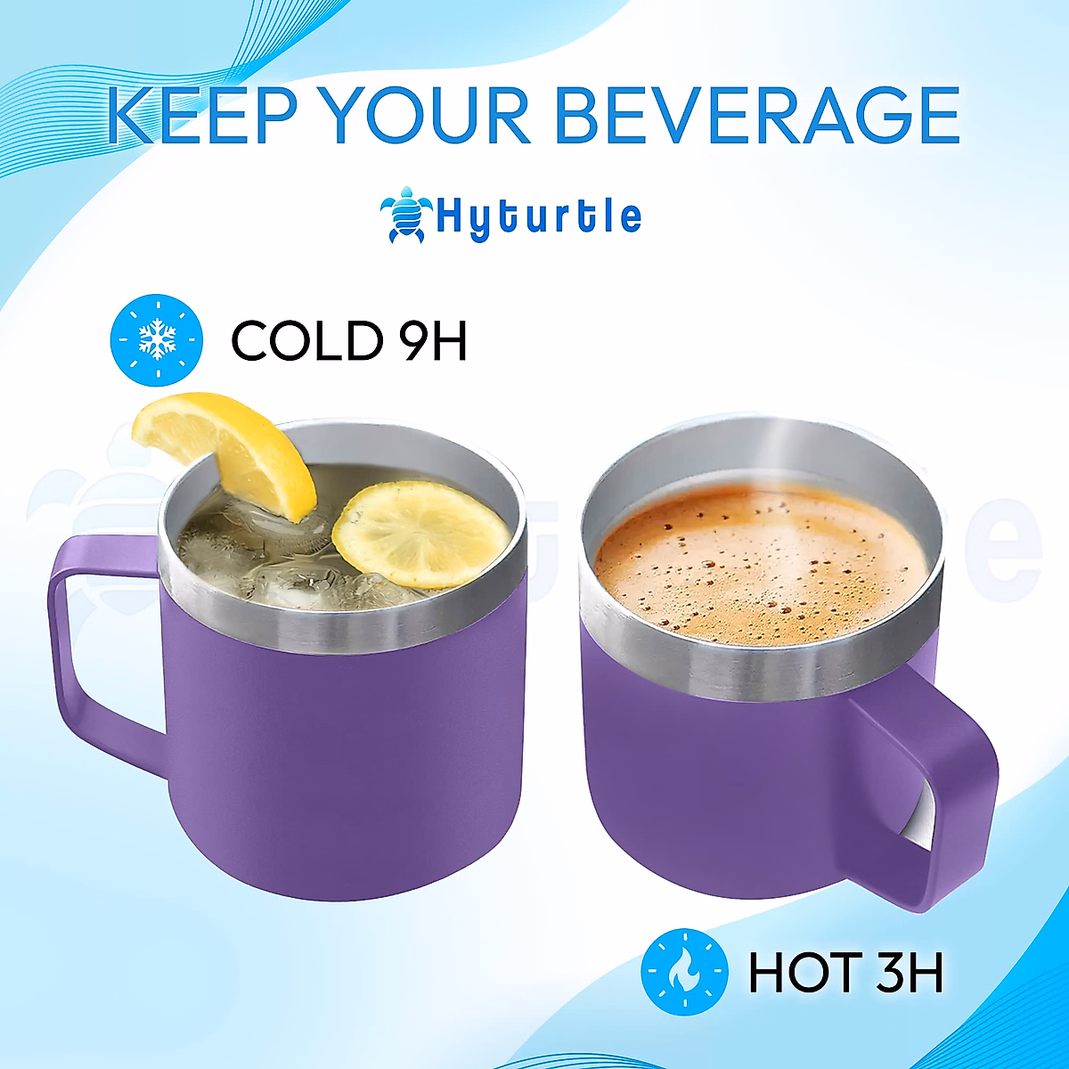 Hyturtle Grandma Nutritional Facts Coffee Purple Mug/Tumbler 14oz Gift For Women, Mothers Day Gifts For Grandma From Granddaughter, Grandson, Kids - Birthday, Christmas Gift Ideas For Grandma