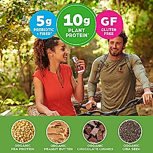 Orgain Organic Plant Based Protein Bar, Peanut Butter Chocolate Chunk - 10g of Protein, Vegan, Gluten Free, Non Dairy, Soy Free, Lactose Free, Kosher, Non-GMO, 1.41 Ounce, 12 Count(Packaging May Vary)
