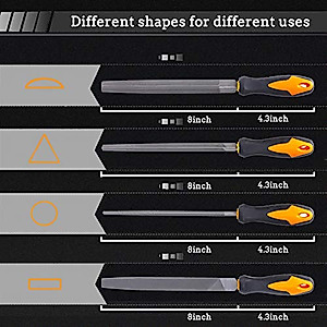 17Pcs File Tool Set with Carry Case,Premium Grade T12 Drop Forged Alloy Steel, Precision Flat/Triangle/Half-round/Round Large File and 12pcs Needle Files/1 brush