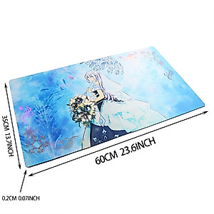 Teardrop The Rikka Queen Foil Playmat Holographic Mat Gaming Competition Pad Mat for TCG CCG Trading Card Game Mat + Playmat Tube