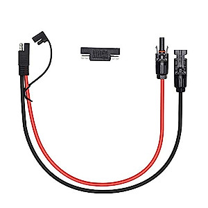 SinLoon Solar to SAE Connectors Adapter, 10AWG Solar Panel Connector Cable, PV Extension Cable Wire with SAE Polarity Reverse Adapter