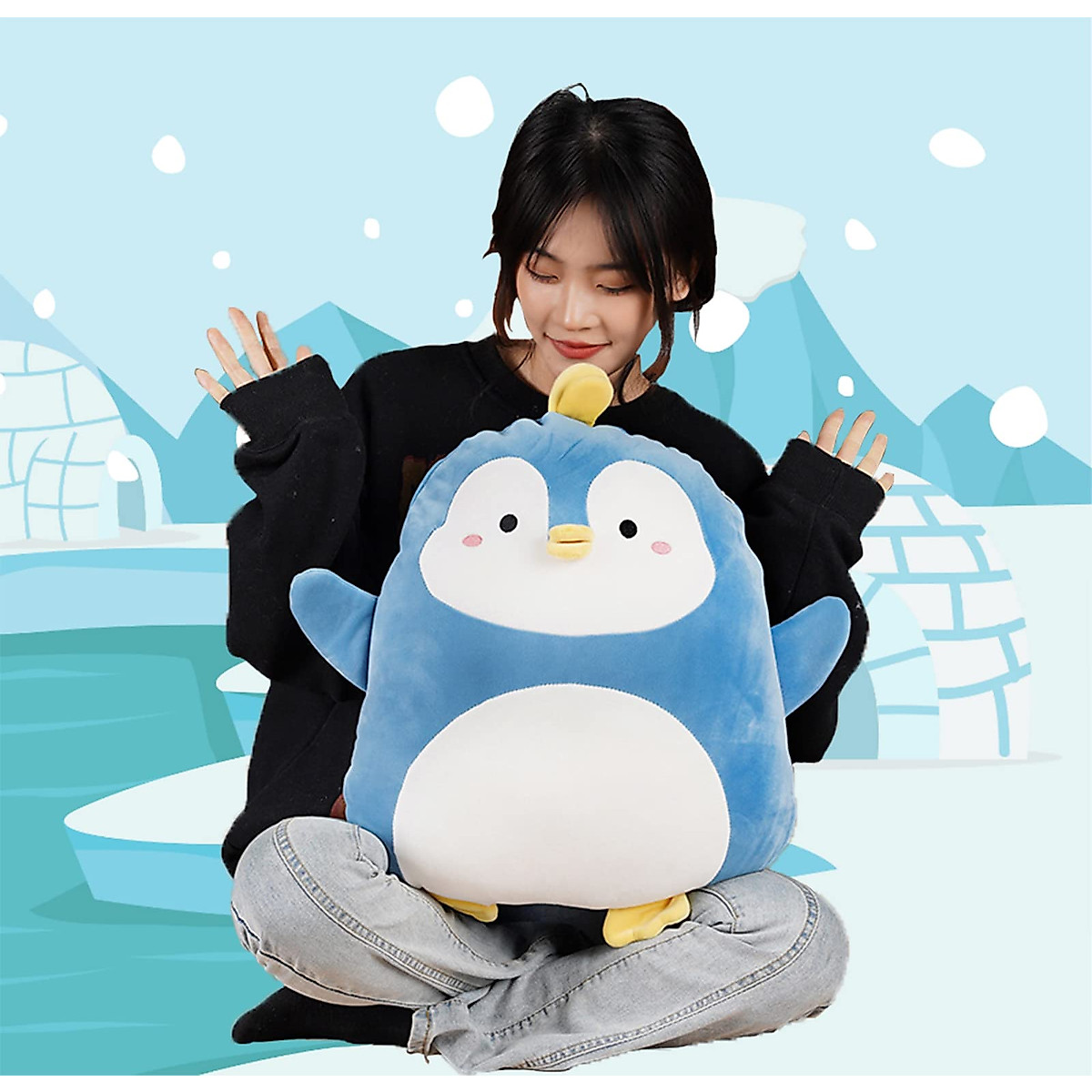 COSGOO Penguin Stuffed Animals in Pink Rabbit Costume, Adorable Plushies Penguin Wearing Coney Outfit, Plush Toys as Great Gift for Birthday, Valentine, Christmas Stuffed Animal for Daily 10 Inch…