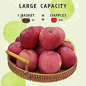 Rattan Tray Wicker Tray for Coffee Table Bread Baskets with Handle for Serving Food Crackers Snacks 11 Inch Round