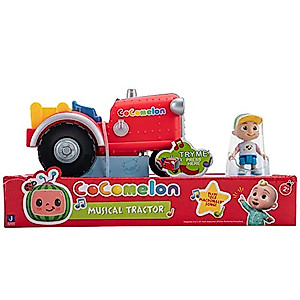 CoComelon Official Musical Tractor w/Sounds & Exclusive 3-inch Farm JJ Toy, Play a Clip of “Old Macdonald” Song Plus More Sounds and Phrases