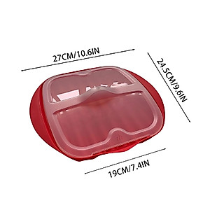 Microwave Bacon Tray with Splatter Lid,(red) Safety, Quick and with No Mess, Microwave Bacon Cooker Make Crispy Bacon in few Minutes