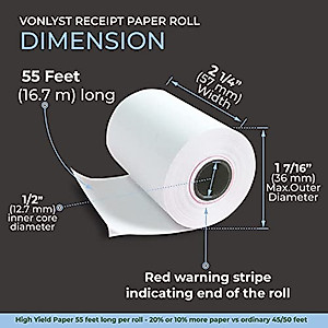 Vonlyst Credit Card Machine Paper Roll for Dejavoo Z8 Z9 Z11 (10 rolls)