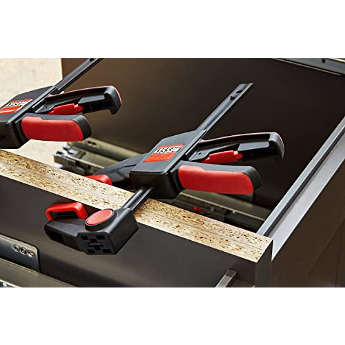 BESSEY EHK SERIES - 300 lb Clamping Force - 12 in - EHKL12 Trigger Clamp Set - 3.125 in. Throat Depth - Wood Clamps, Tools, & Equipment for Woodworking, Carpentry, Home Improvement, DIY