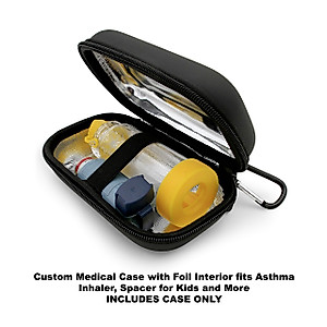 Casematix Compact Insulated Asthma Inhaler Travel Bag Case Compatible with Chamber Inhaler Spacer, Masks and More - Does Not Fit Spacers Longer Than 6.25 inches, Includes CASE ONLY